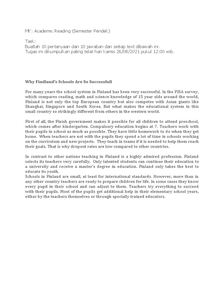 Soal Academic Reading SP | PDF | Teachers | Online And Offline