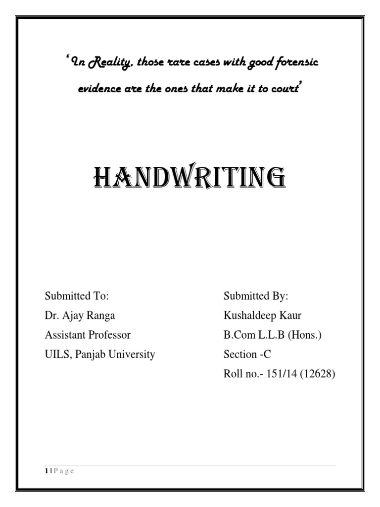 Forensic Handwriting Examination Insights | PDF