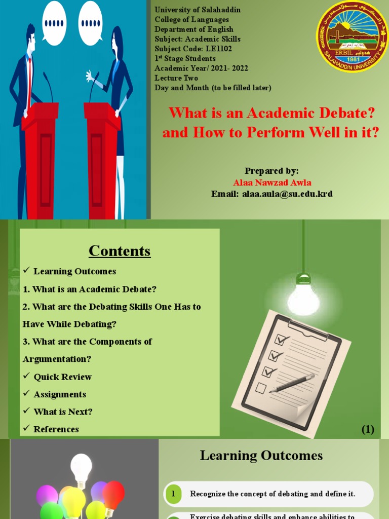 2nd Lecture What Is An Academic Debate and How To Perform Well in It ...