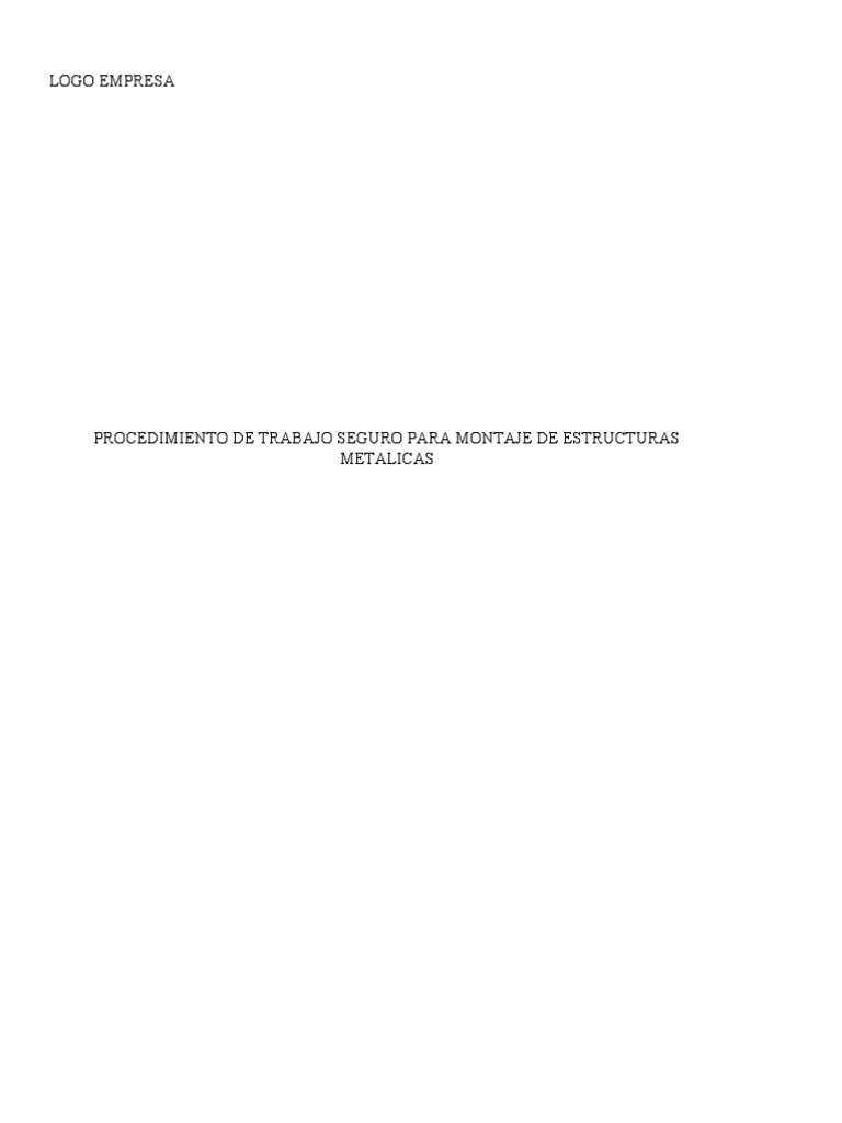 Procedimiento Seguro Montaje Metálico | PDF | Soldadura | Construcción