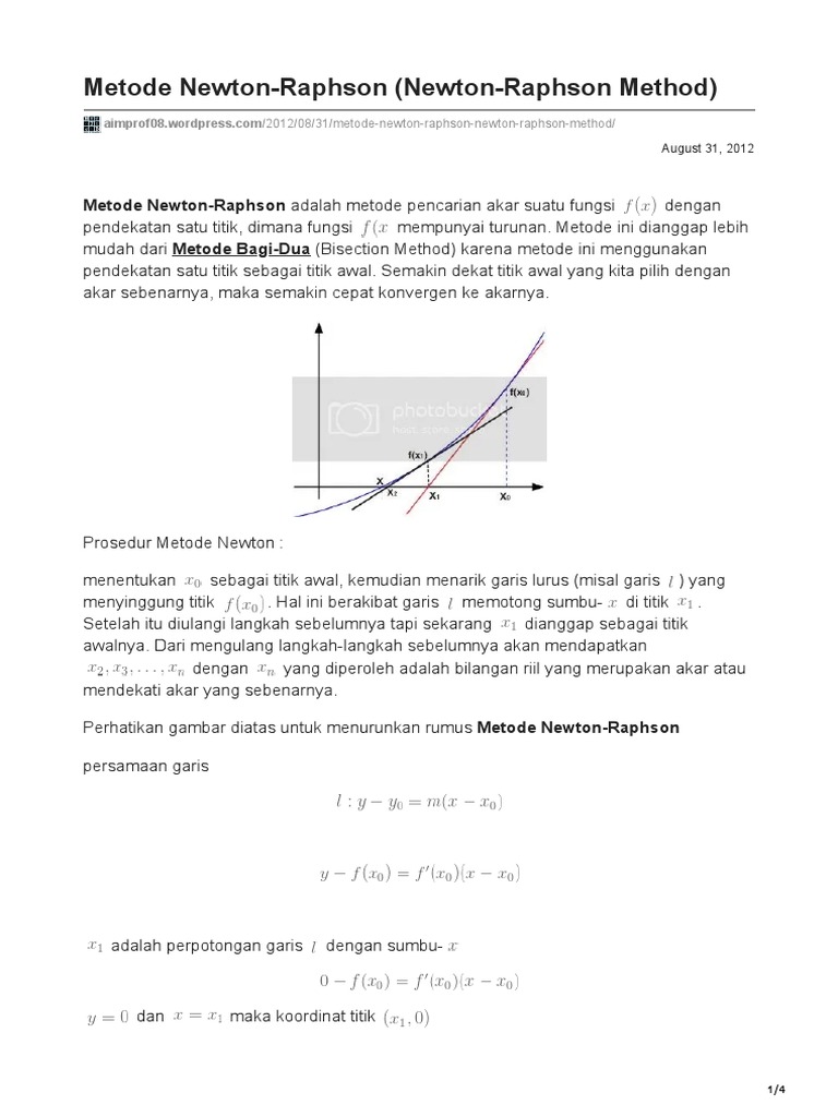 Metode Newton-Raphson Newton-RaphsonMethod | PDF