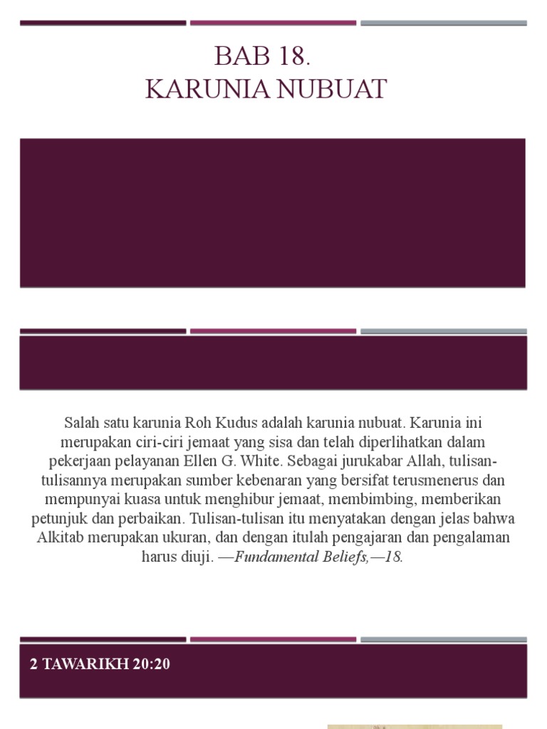 BAB 18. Karunia Nubuat | PDF