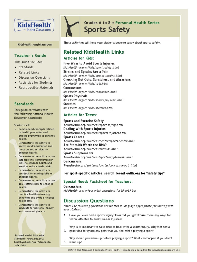 Sports Safety | PDF | Concussion | Risk