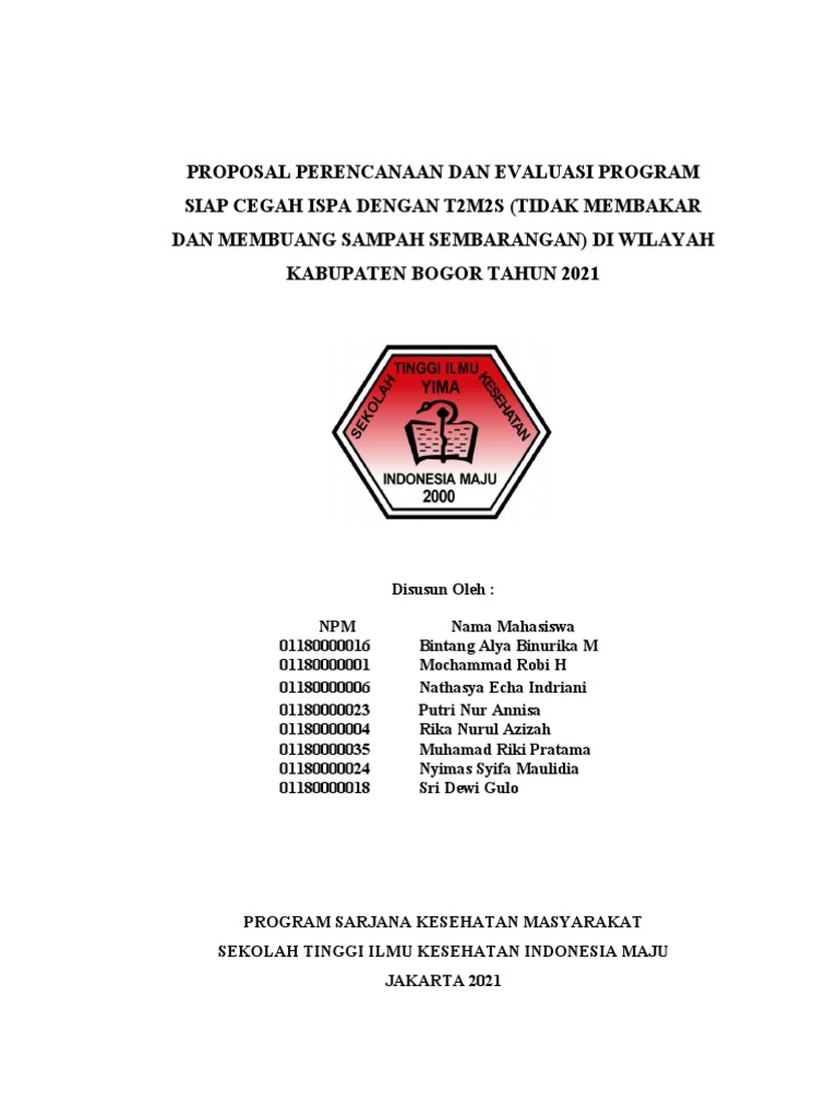 Proposal Perencanaan Dan Evaluasi Program Siap Cegah Ispa Dengan T2M2S | PDF
