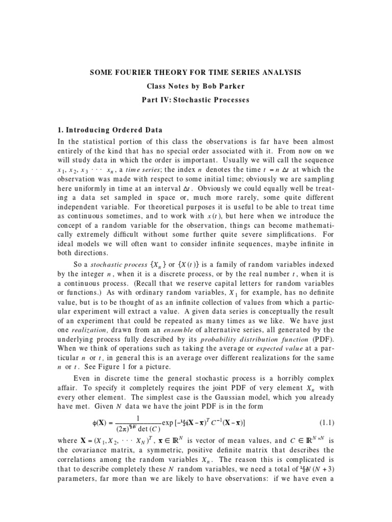 An Introduction To Stochastic Processes And Time Series Analysis With A