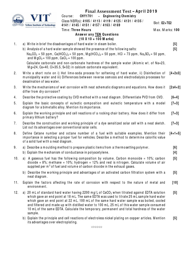 F April 2019: Course: Class NBR(S) : Slot: Time: Three Hours Max. Marks ...