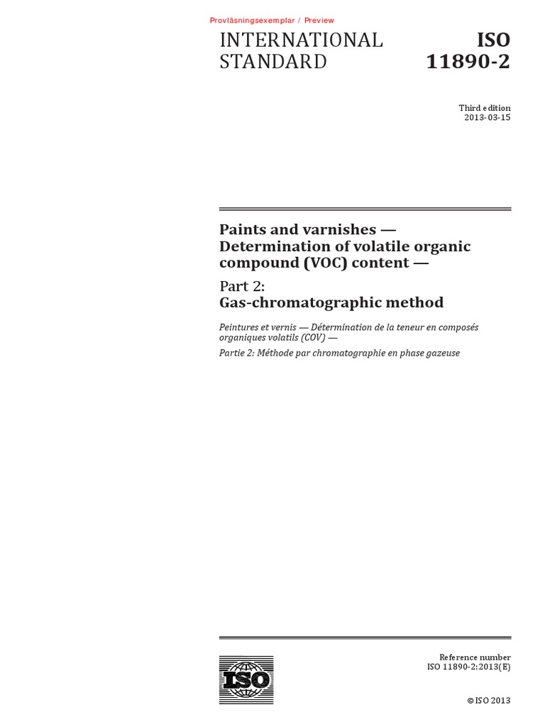Iso 11890 2 2013 en PDF | PDF | Gas Chromatography | Volatile Organic ...