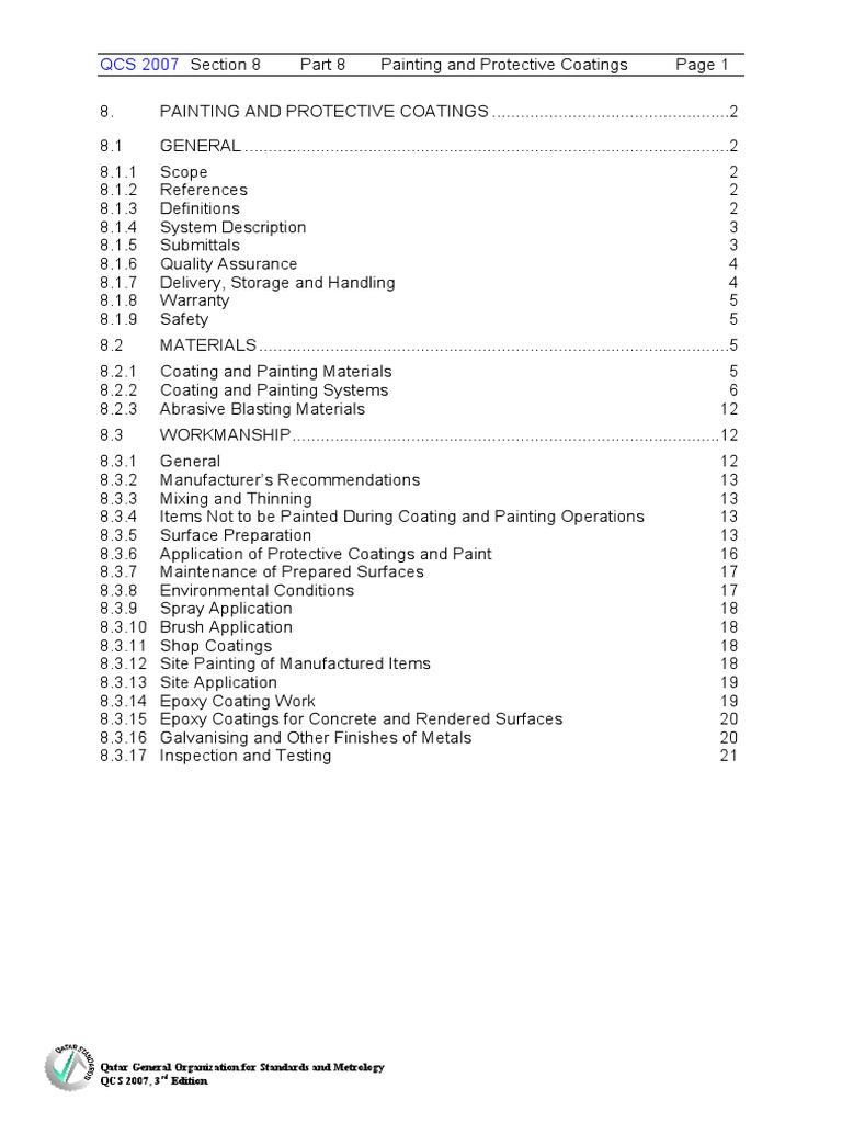 Painting Specs | PDF | Paint | Epoxy