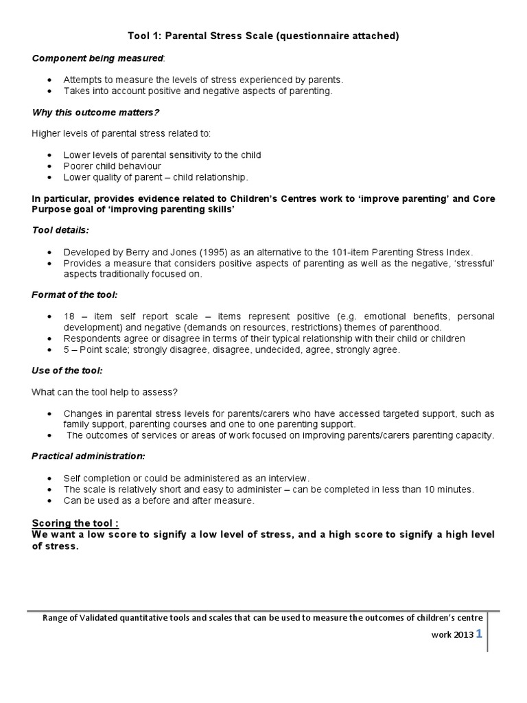 Parent Stress Scale Fillable PDF | PDF | Relationships | Parenting