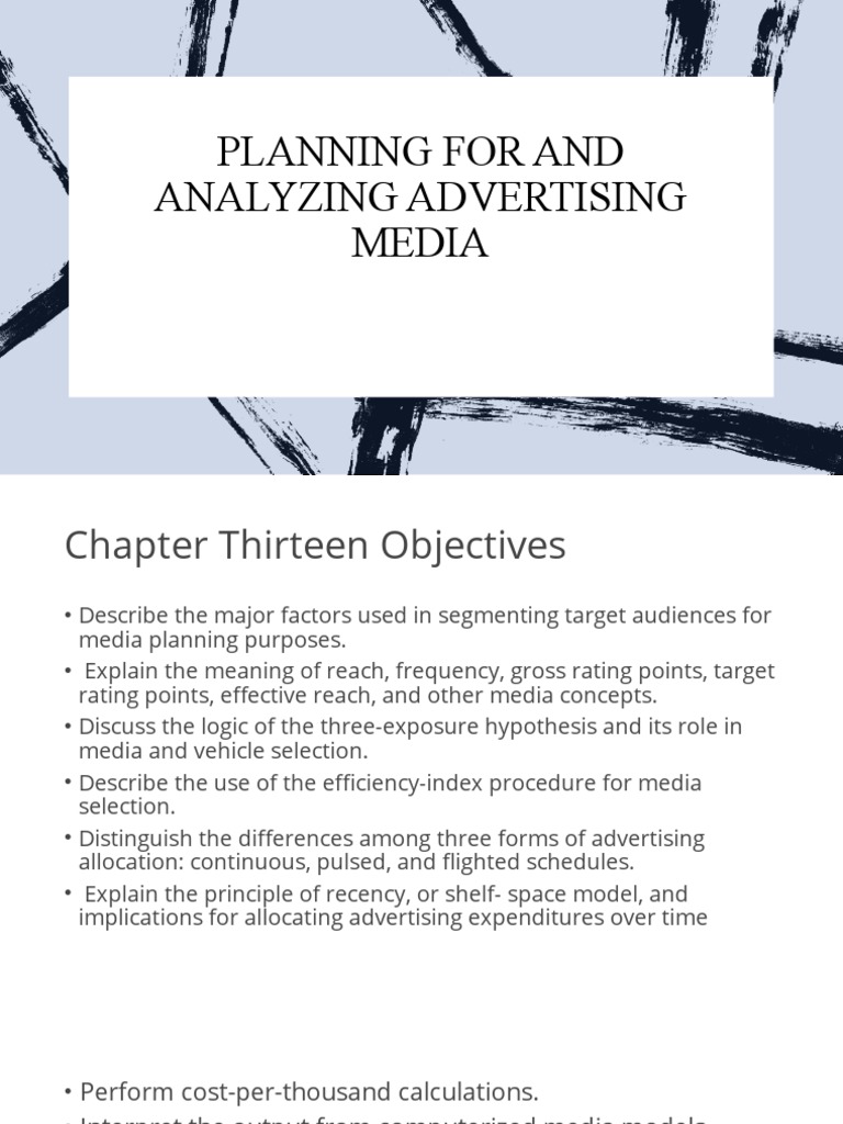 Planning For and Analyzing Advertising Media | PDF | Advertising ...