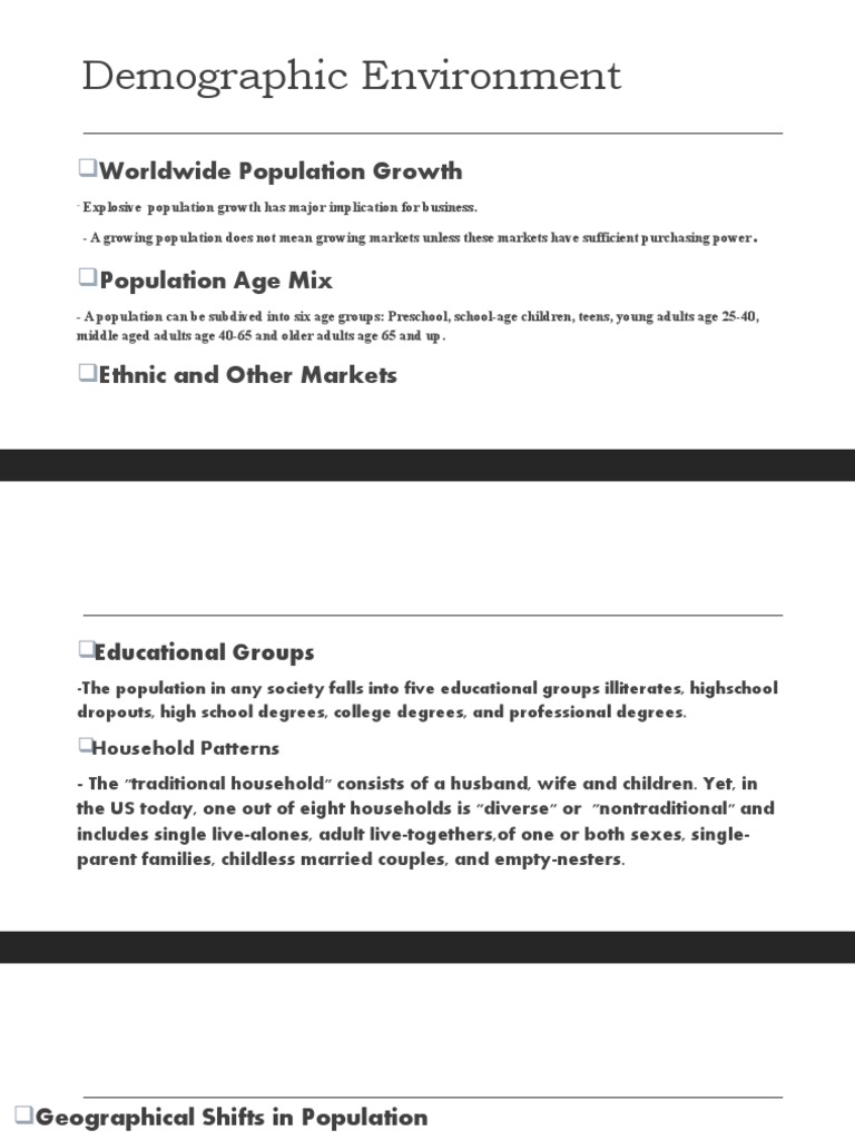 Demographic, Economic, and Natural Environment Trends Impacting Global ...