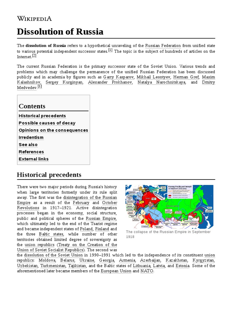 Dissolution of Russia | PDF | Russia | World Politics