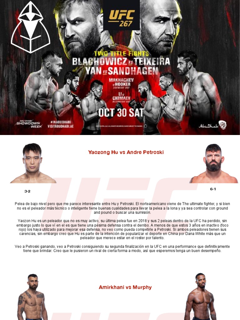 Análisis de peleas UFC 267 | PDF | Ultimate Fighting Championship ...