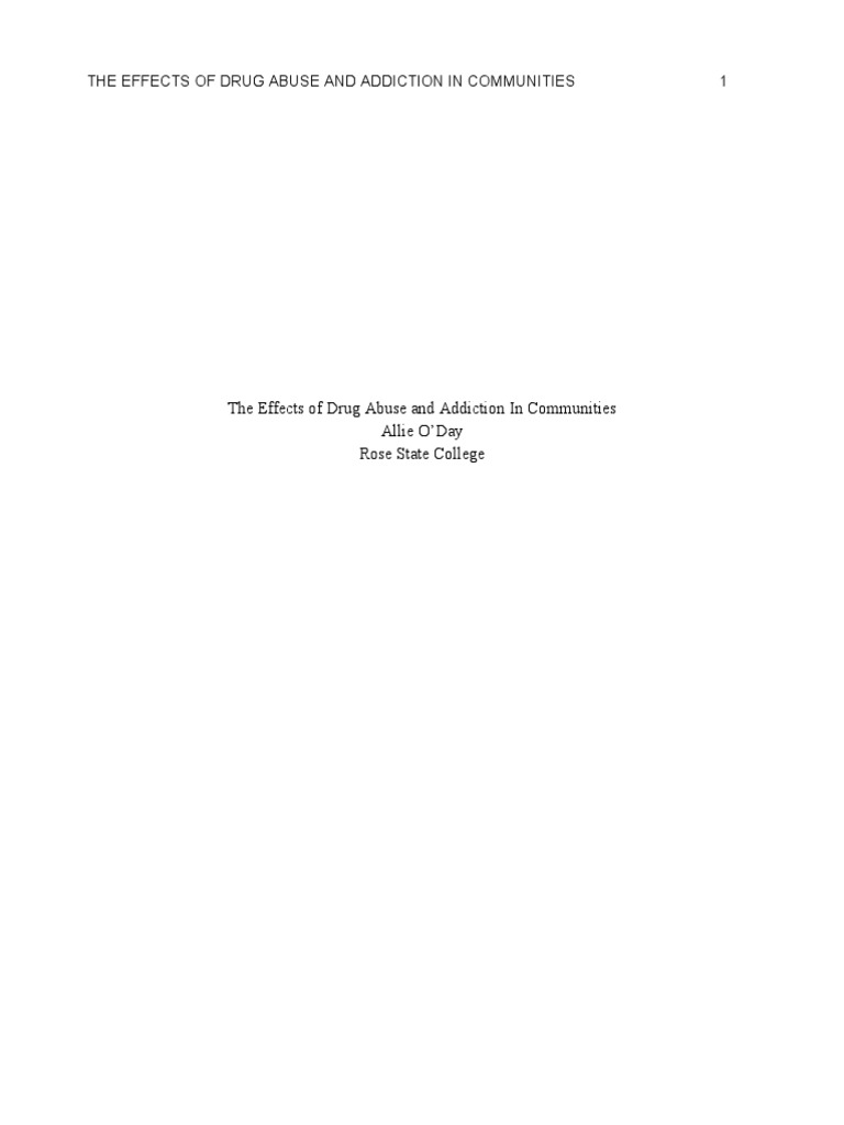 Drug Abuse and Addiction Essay | PDF | Substance Abuse | Substance ...