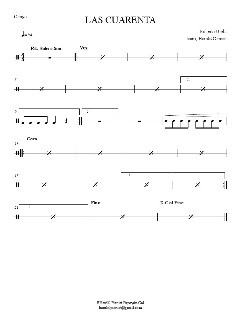 Las Cuarenta - Conga | PDF