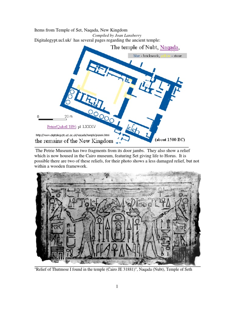 Naqada-Temple of Set | PDF | Horus | African Civilizations