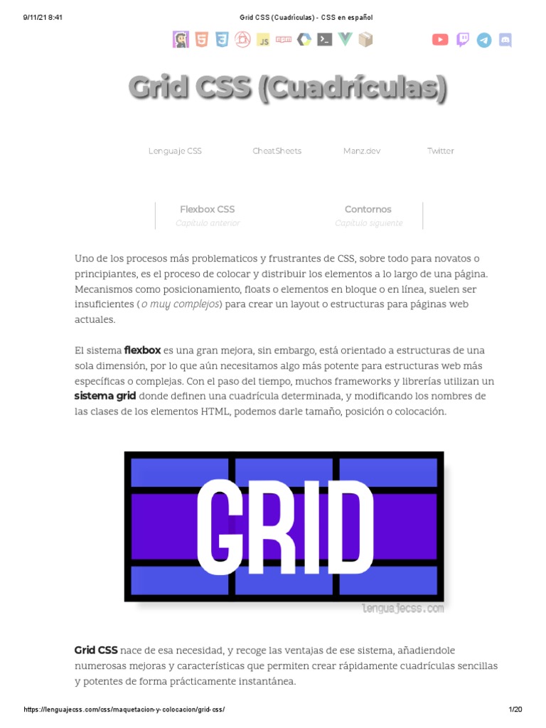 Grid CSS (Cuadrículas) - CSS en Español | PDF | Computación distribuída | HTML