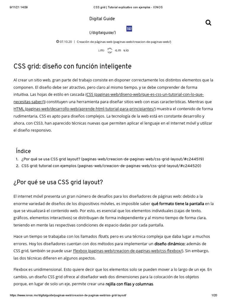CSS Grid - Tutorial Explicativo Con Ejemplos - IONOS | PDF | HTML ...