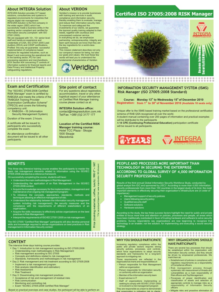 Certified RISK Manager Course | PDF | Information Security | Risk ...