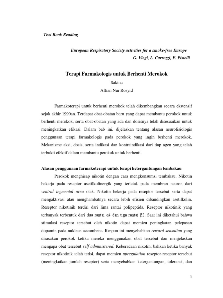 Terapi Farmakologis Berhenti Merokok | PDF | Pengembangan Diri ...