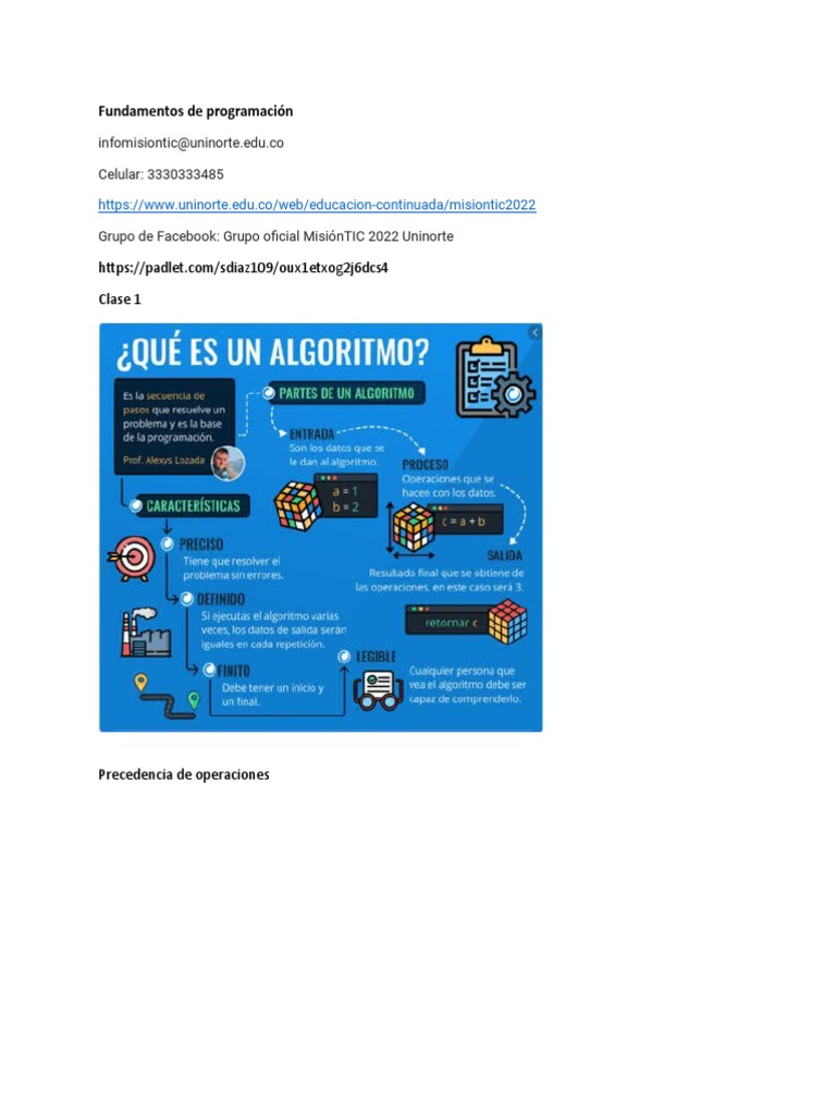 Precedencia de Operaciones en Programación | PDF | Ciencias sociales