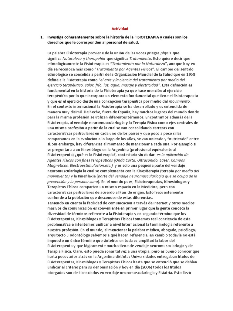 Actividad Sesion de Aprendizaje N14 | PDF | Terapia física