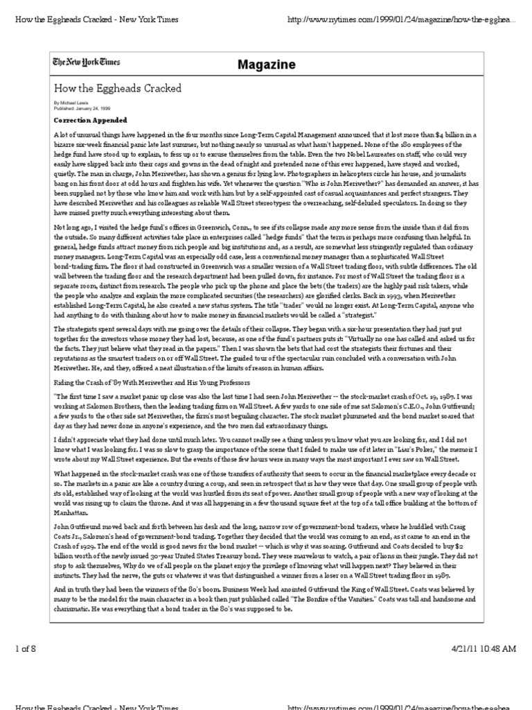 Inside the Hedge Fund Collapse | PDF | Leverage (Finance) | Wall Street