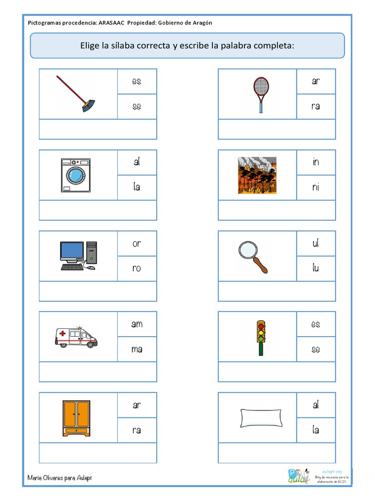 Silabas Directas o Inversas Dibujos - 2 | PDF