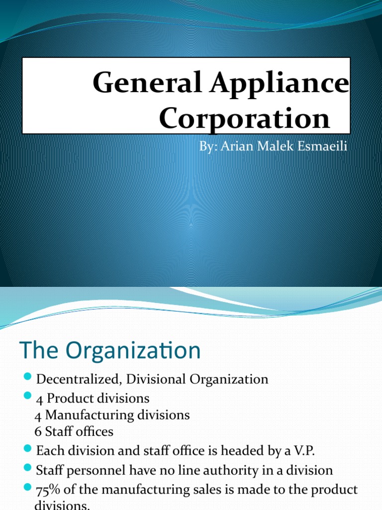 General Appliance Corporation Overview | PDF | Business