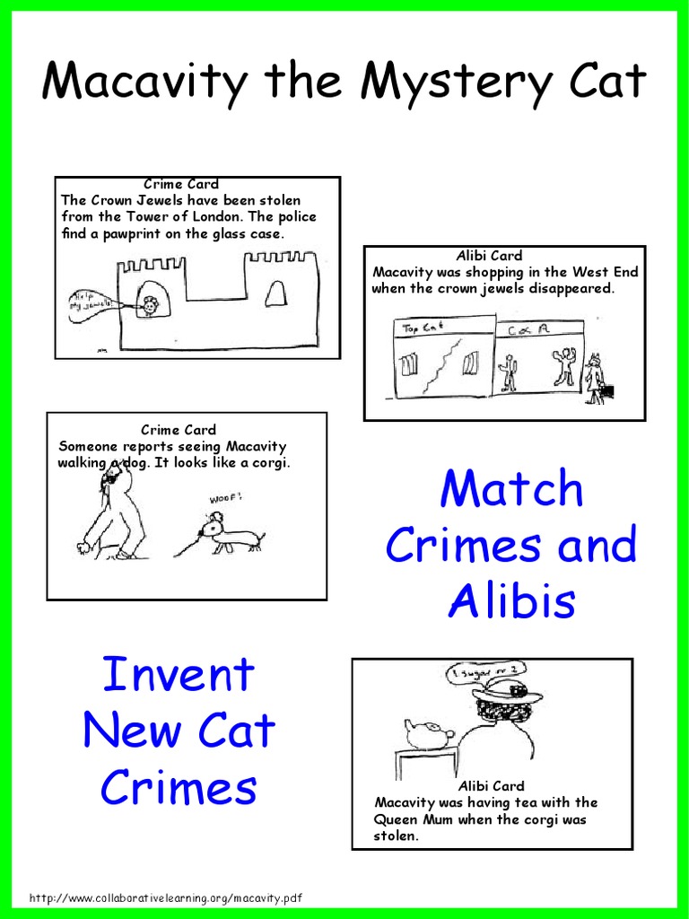 Macavity The Mystery Cat: Match Crimes and Alibis Invent New Cat Crimes ...