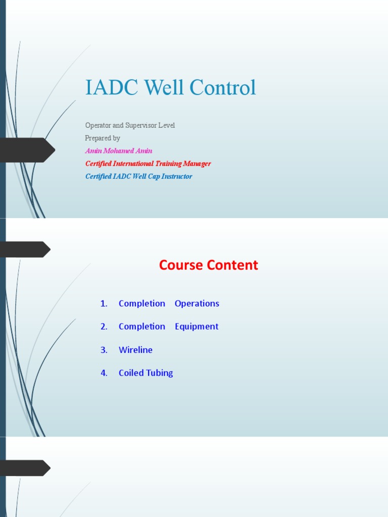 IADC Well Control Training Overview | PDF | Science & Mathematics ...