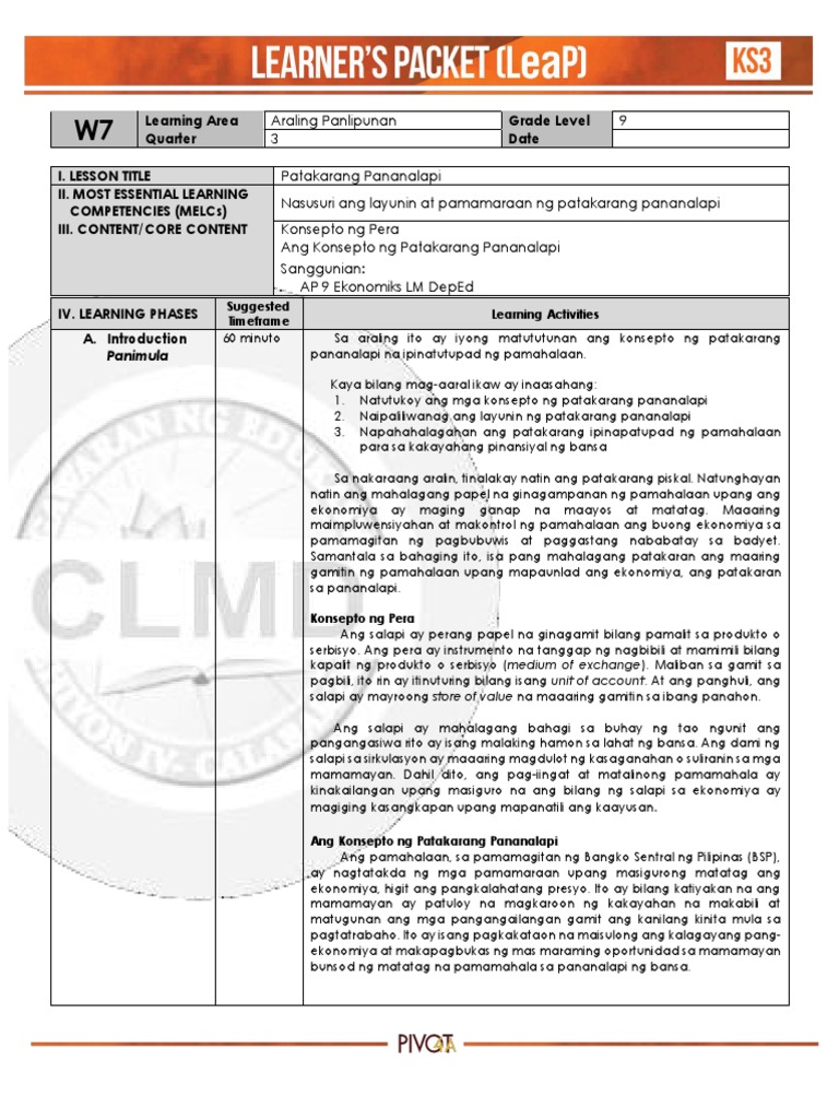 LeaP AP G9 Week 7 Q3 | PDF