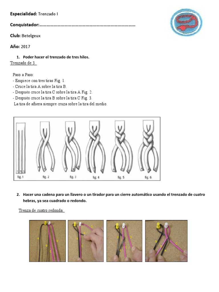 Técnicas de Trenzado de Cuatro Cabos | PDF | Nudo