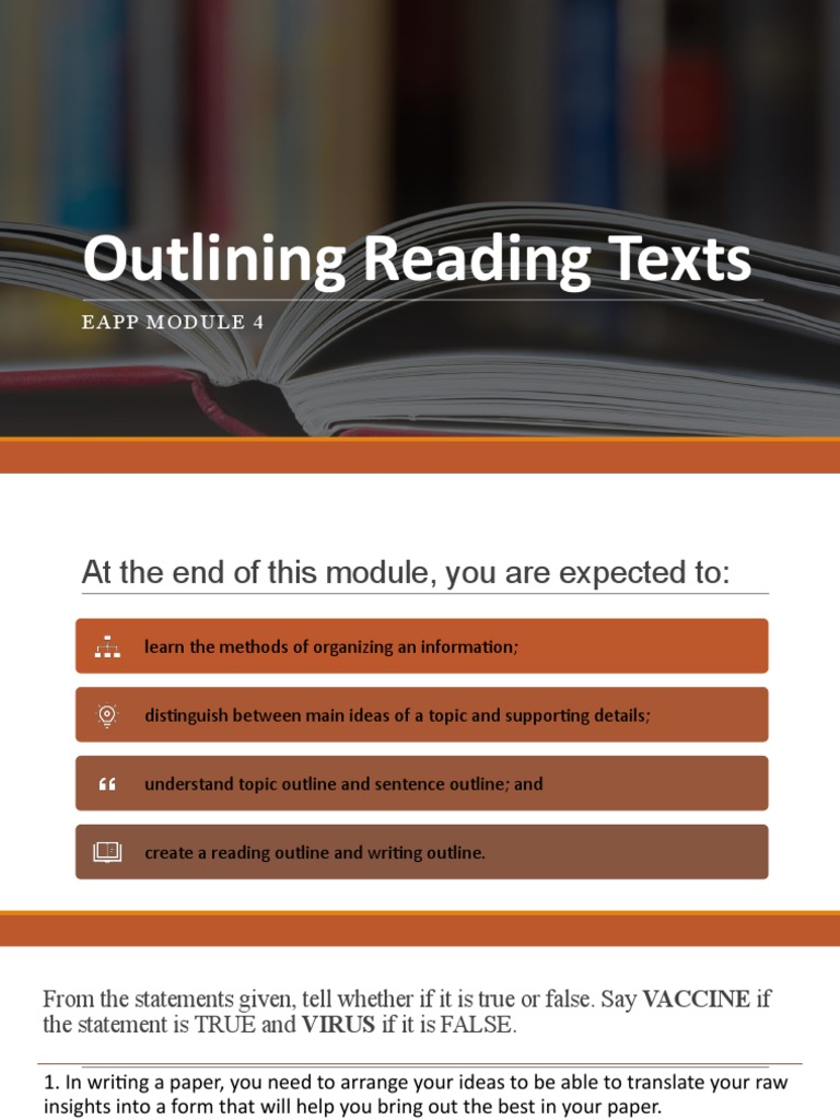 Outlining Reading Texts | PDF | Camera | E Books