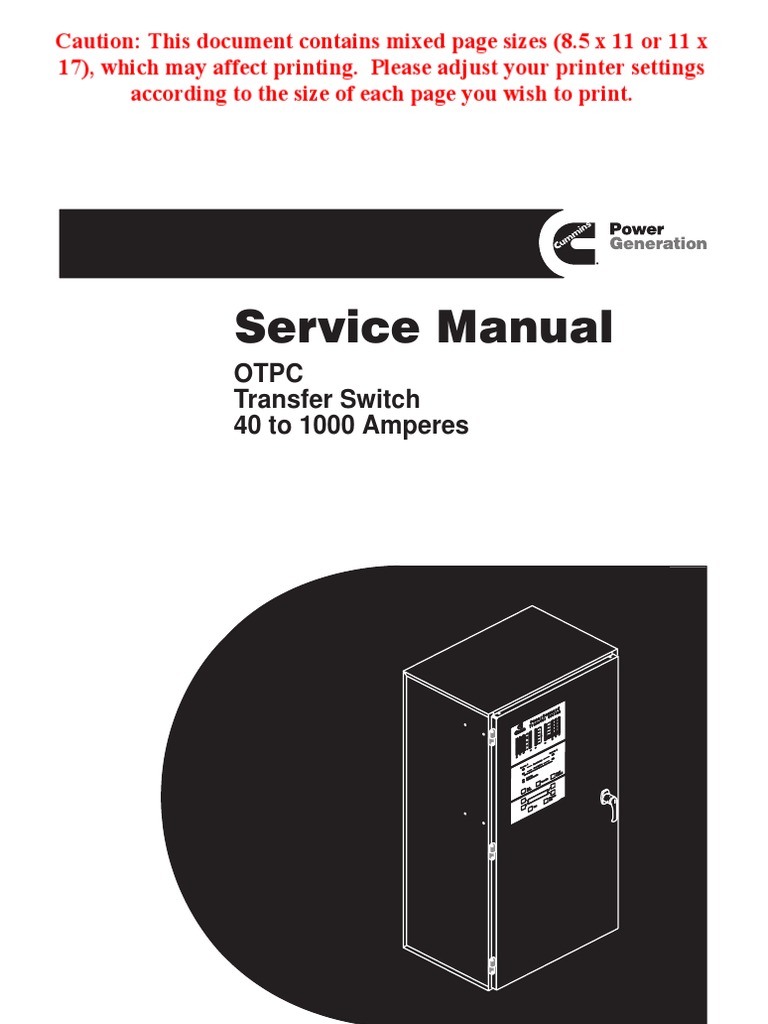 Cummins OTPC Series Service Manual | PDF | Electrical Engineering ...