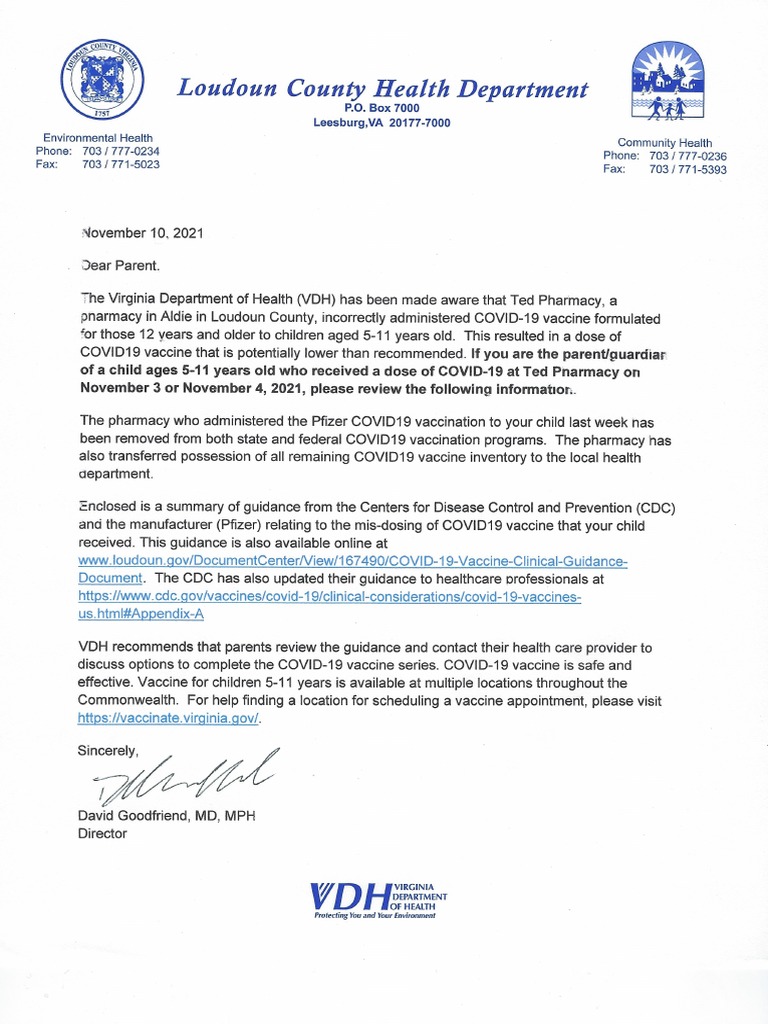 COVID-19 Vaccine Letter | PDF | Chemistry | Dose (Biochemistry)