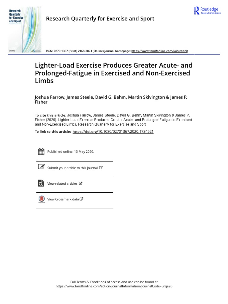 FARROW - 2020 - Lighter-Load Exercise Produces Greater Acute - and ...