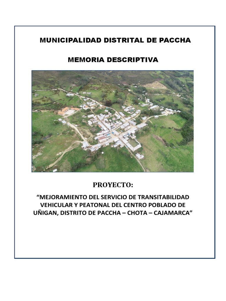 Mejoramiento de Transitabilidad en Uñigan | PDF | Peatonal | Mecánica ...