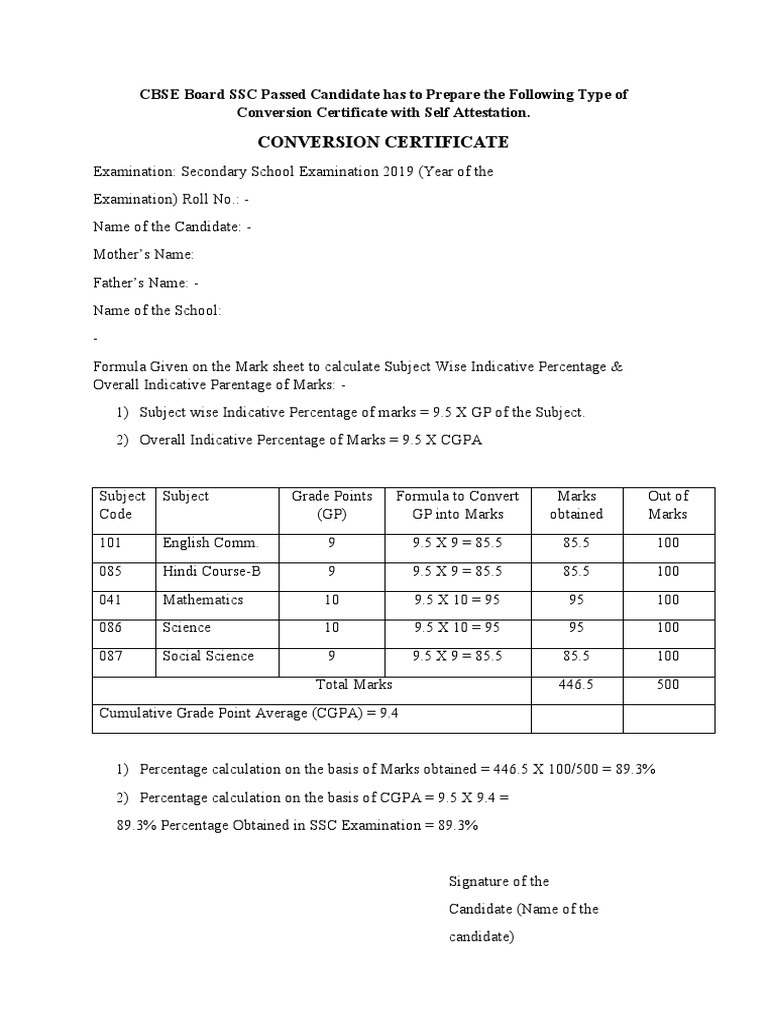 Conversion Certifiate CBCE, ICSE | PDF | Test (Assessment) | Students