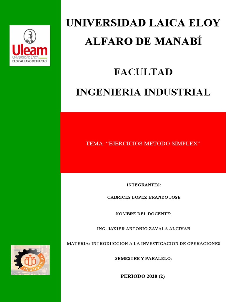 Ejercicios Simplex Io | PDF