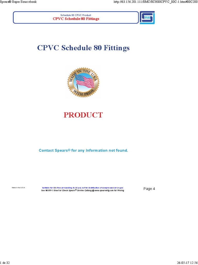 CPVC SCH.80 Fittings | PDF | Mechanical Engineering | Equipment