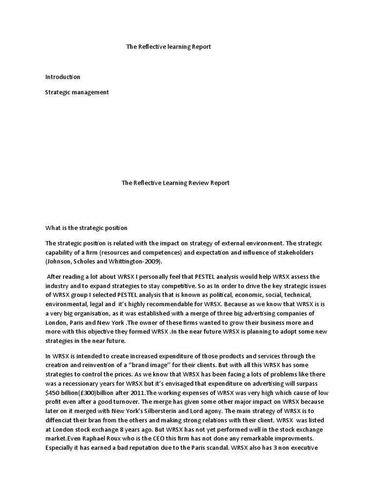 The Reflective Learning Report | PDF | Brand | Market (Economics)