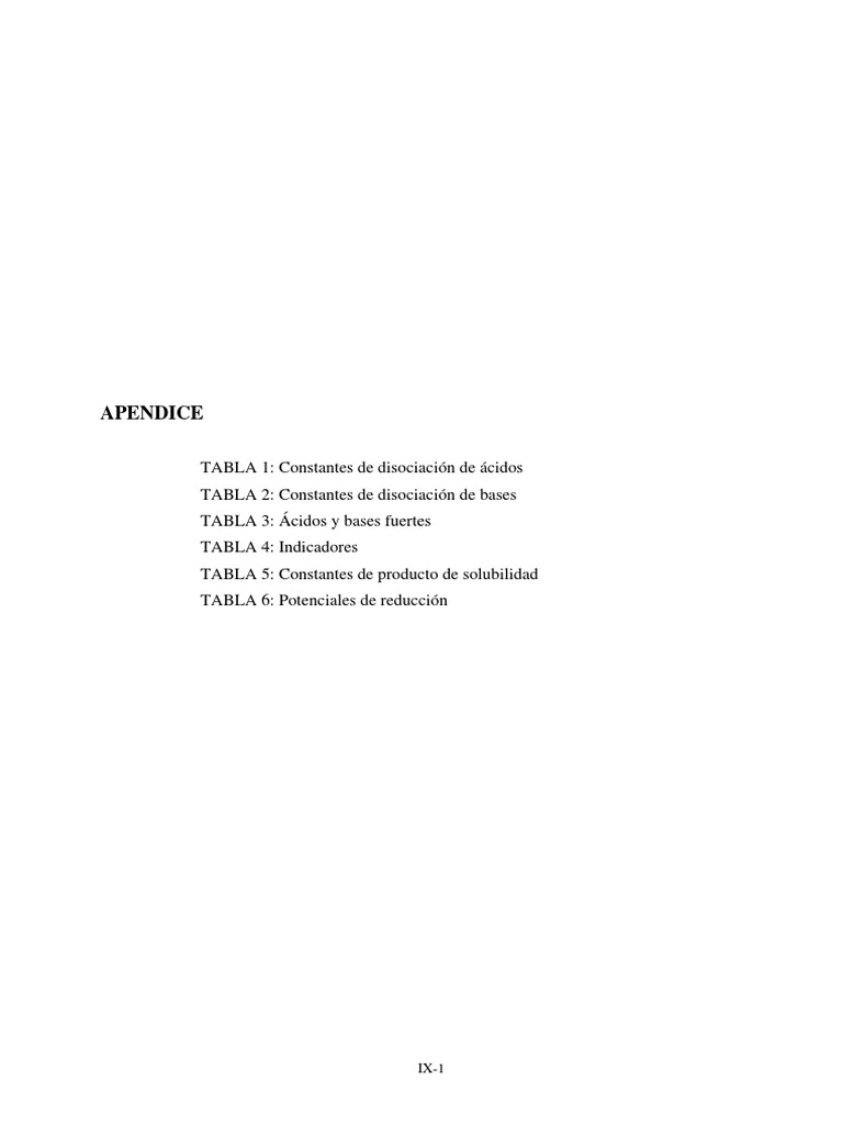 Tabla de Acidos y Bases | PDF Tabla de Acidos y Bases | PDF
