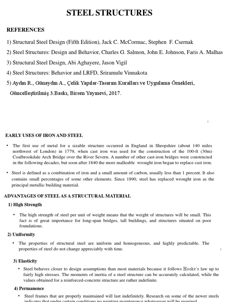 Steel Structures - (Introduction) - 1 | PDF | Steel | Strength Of Materials