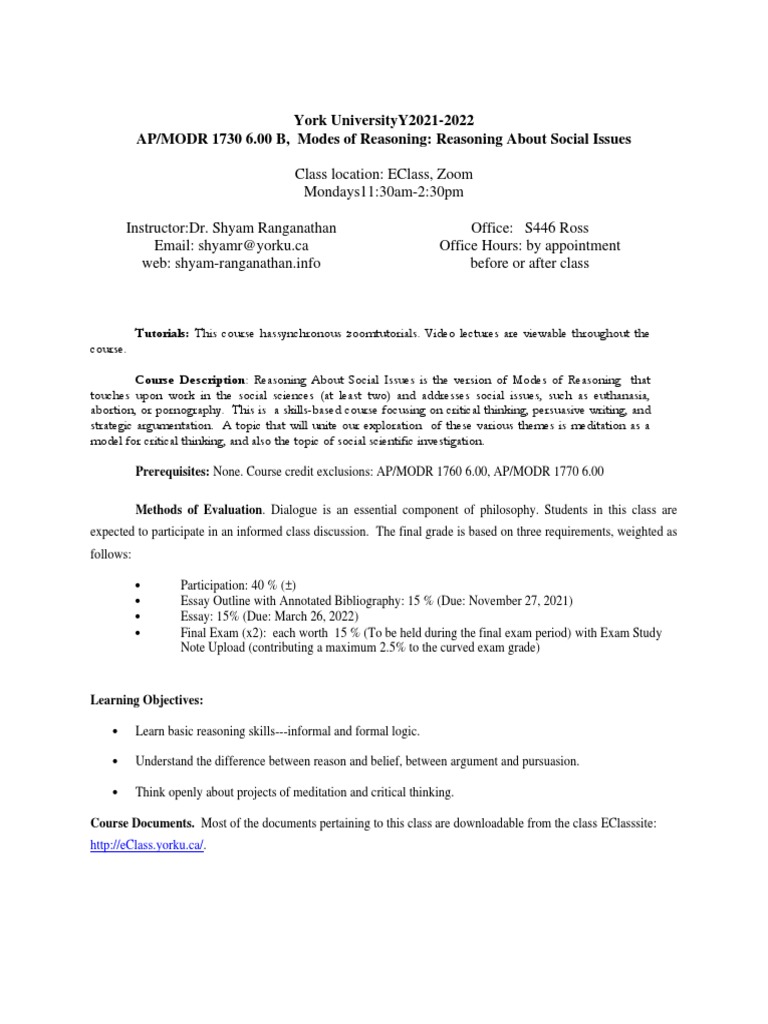 Modr 1730 B 2021 22 Syllabus Pdf Test Assessment Academic Dishonesty