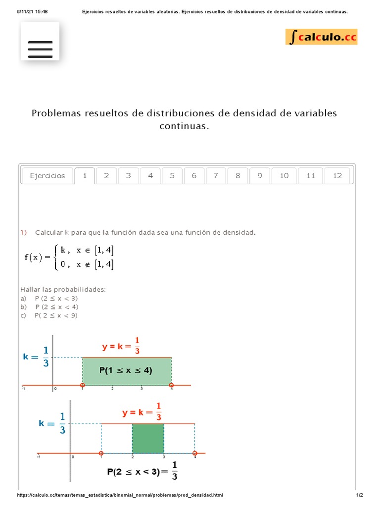 Ejercicios Resueltos de Variables Aleatorias. Ejercicios Resueltos de ... Ejercicios Resueltos de Variables Aleatorias. Ejercicios Resueltos de ...