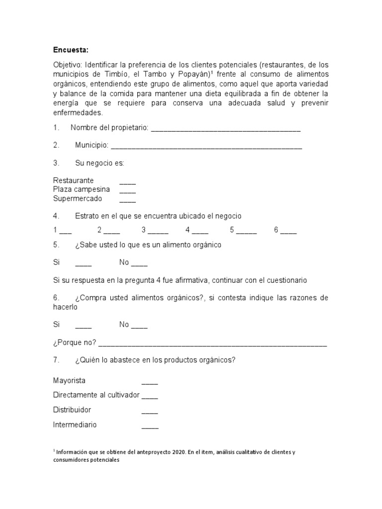 Preferencias de Alimentos Orgánicos en Restaurantes | PDF | Alimentos ...