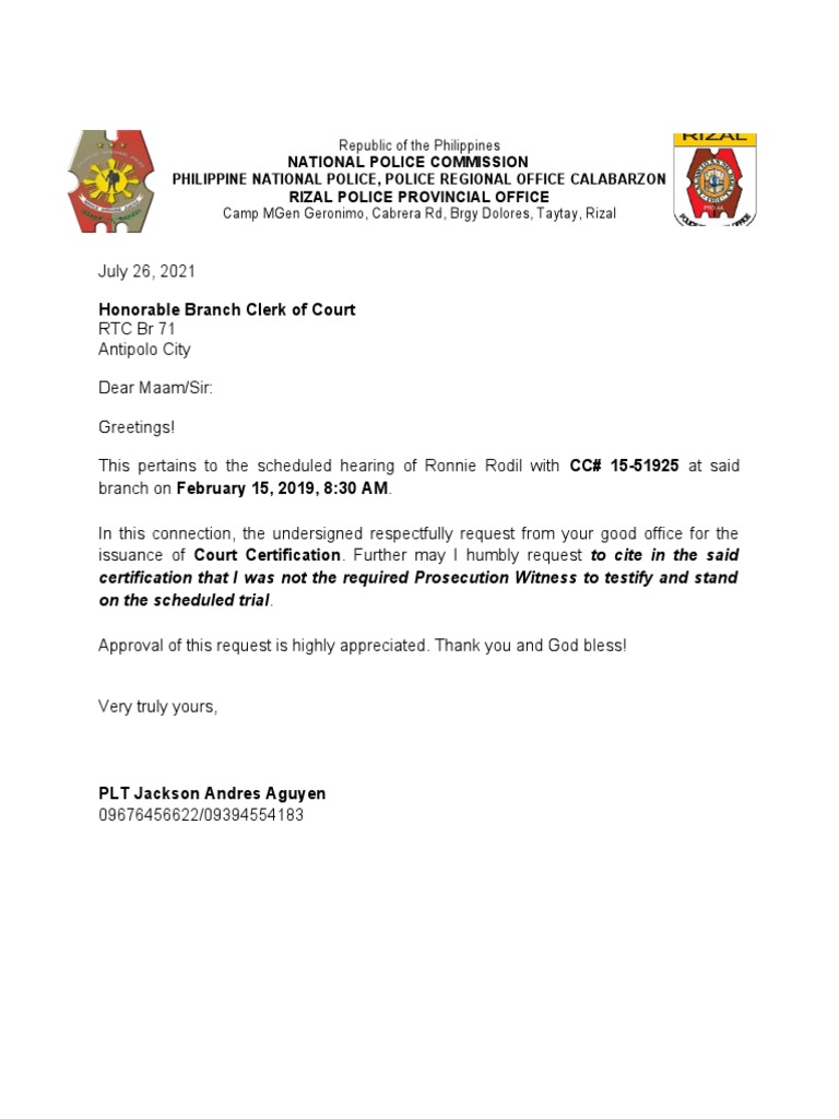 Request for Court Certification | PDF | Law