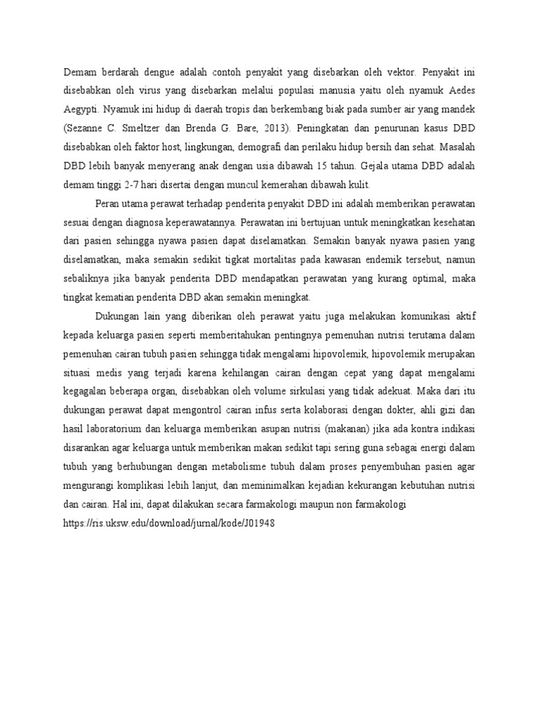 Peran Perawat dalam Penanganan DBD Anak | PDF