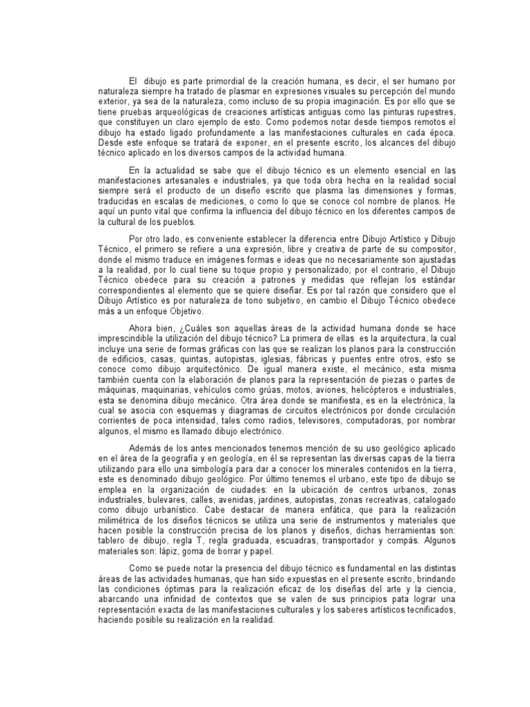 Ensayo Dibujo Tecnico | PDF | Dibujo | Dibujo técnico